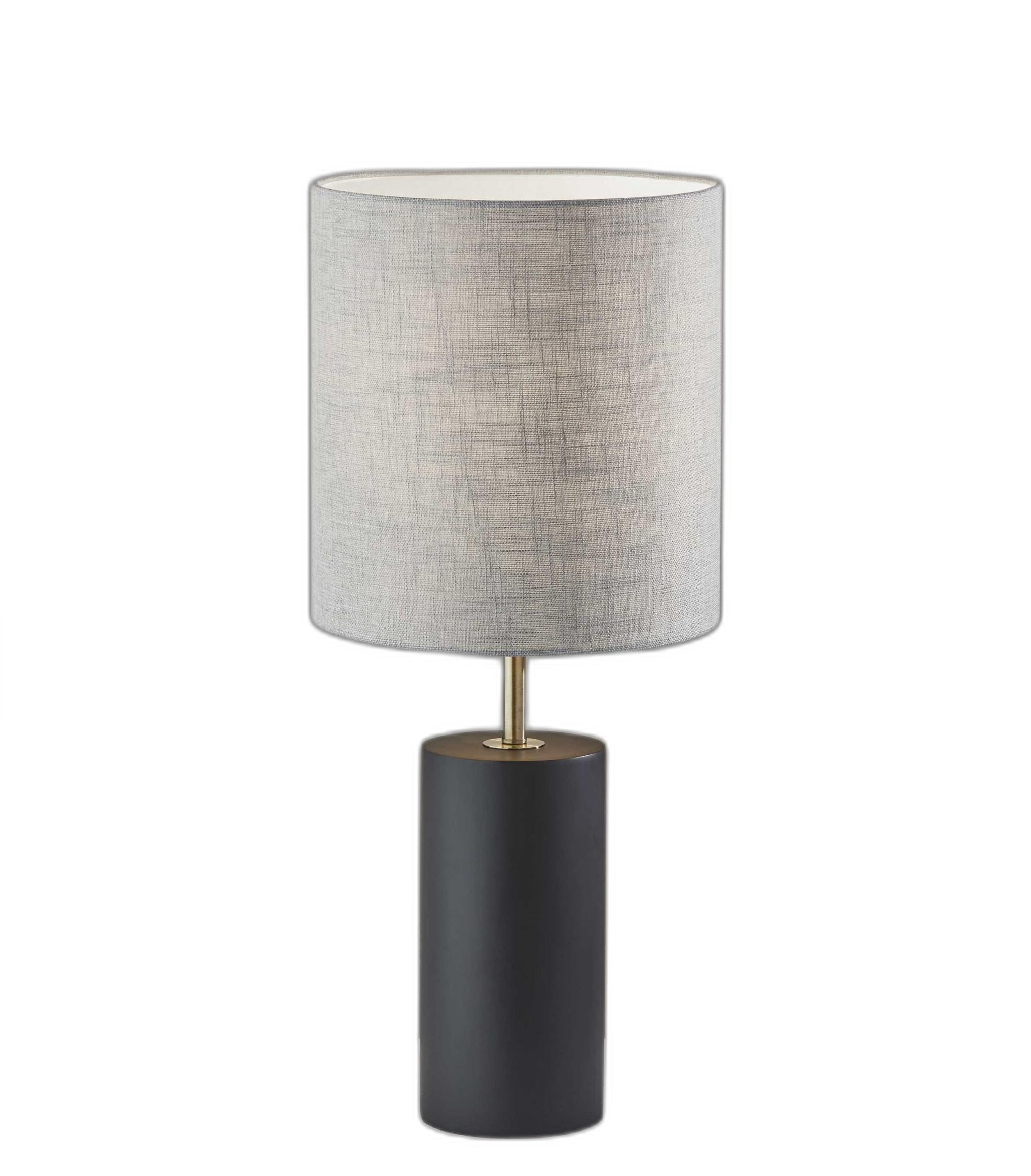 Black Wood Circular Block Table Lamp - HouseyMart.com | Online Home ...
