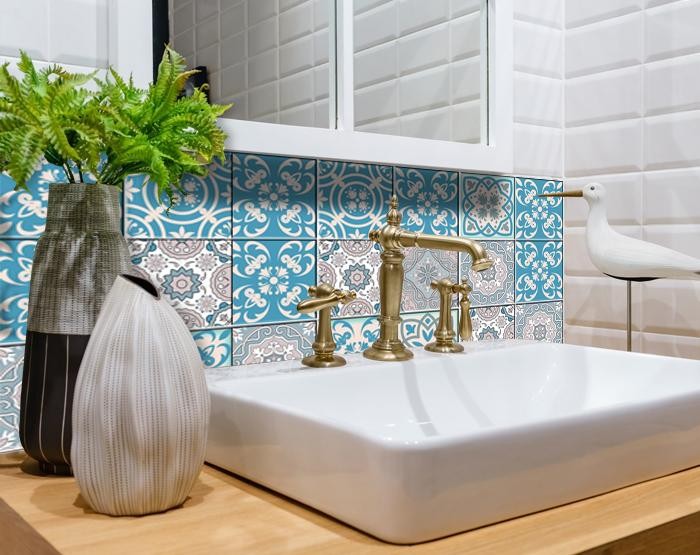 4" x 4" Sky BlueMosaic Peel and Stick Removable Tiles - HouseyMart.com ...