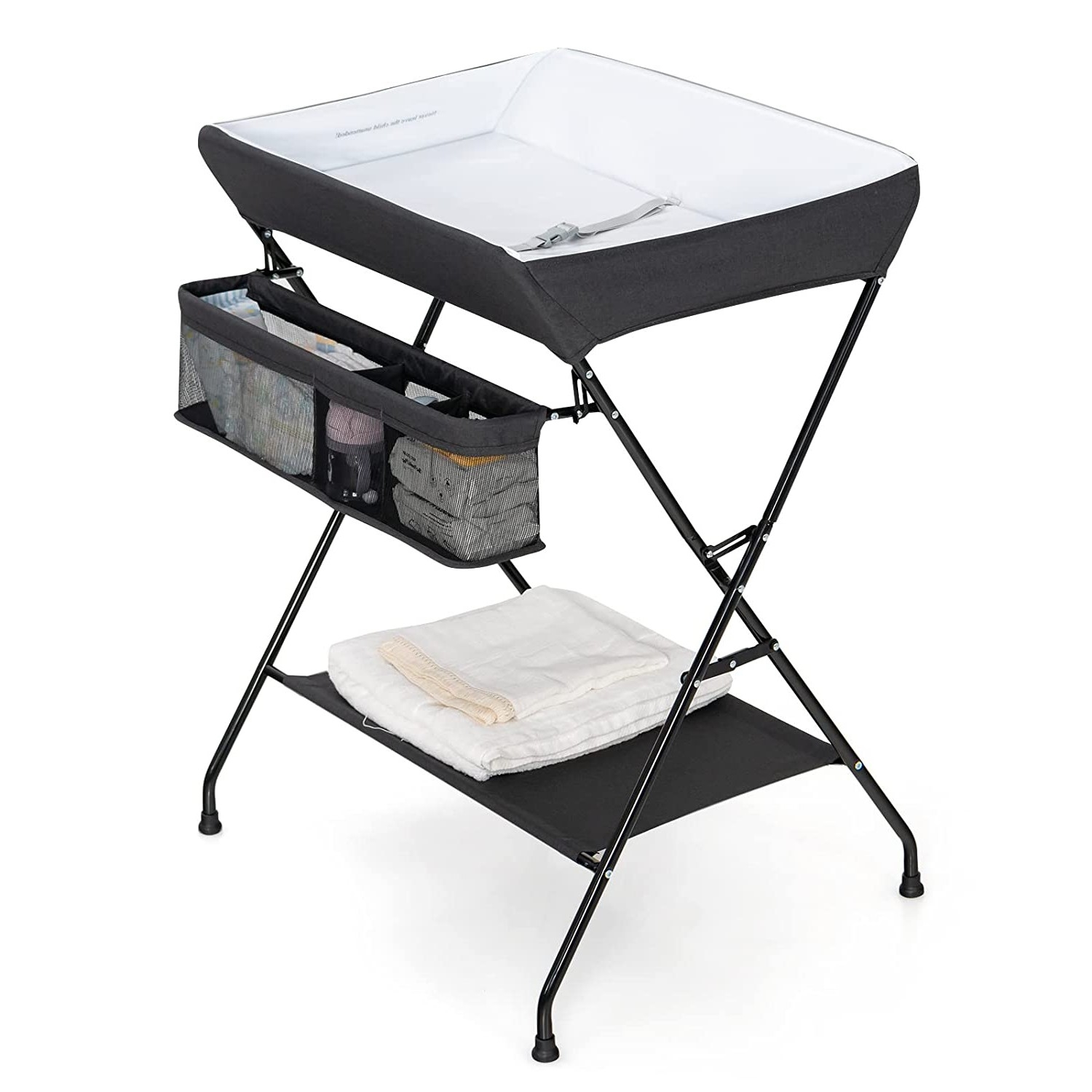 Black Folding Wide Nursery Diaper Baby Changing Table - HouseyMart.com ...