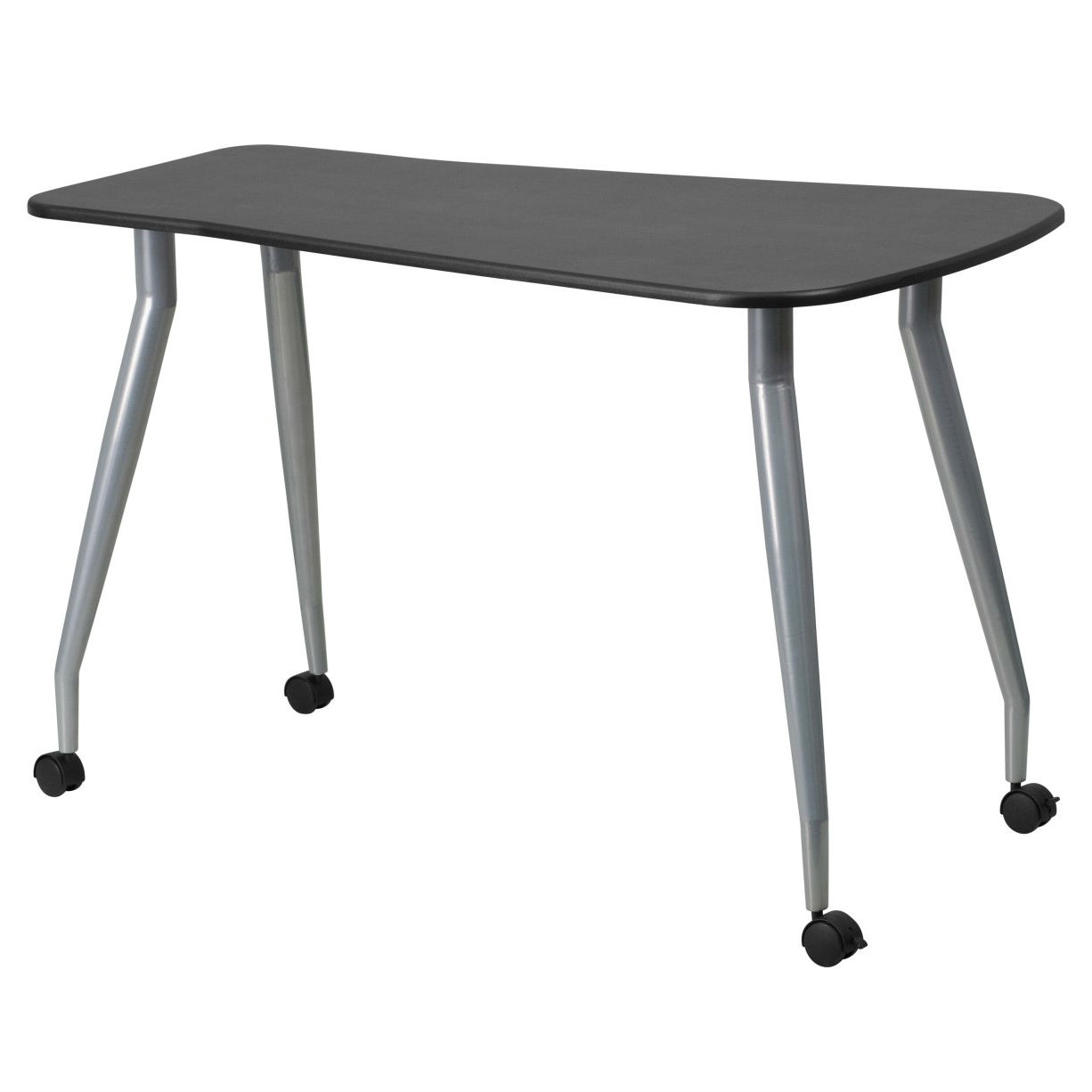 Modern Computer Desk Mobile Office Table with Locking Casters Wheels ...