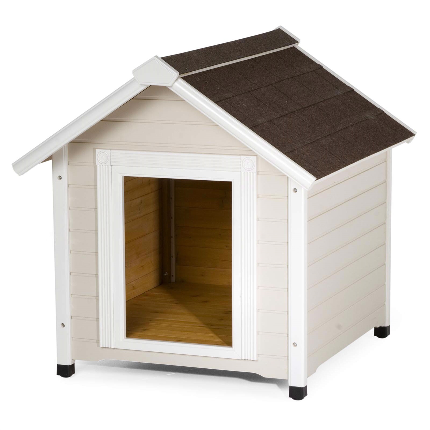 Solid Wood Luxurious Dog House with Classic Asphalt Shingle Roof ...
